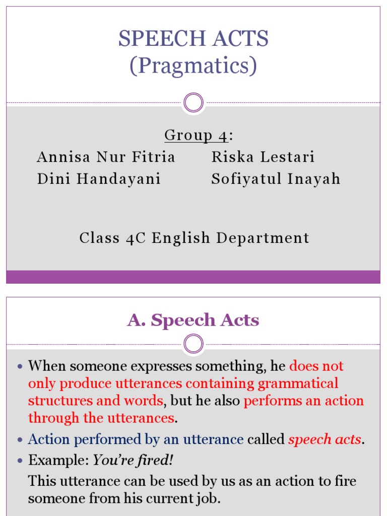 Speech Acts | PDF | Linguistics | Grammar