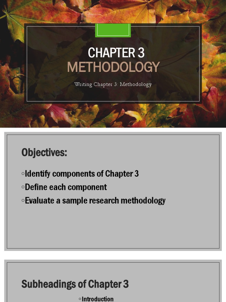 Chapter 3 Methodology | PDF | Research Design | Survey Methodology