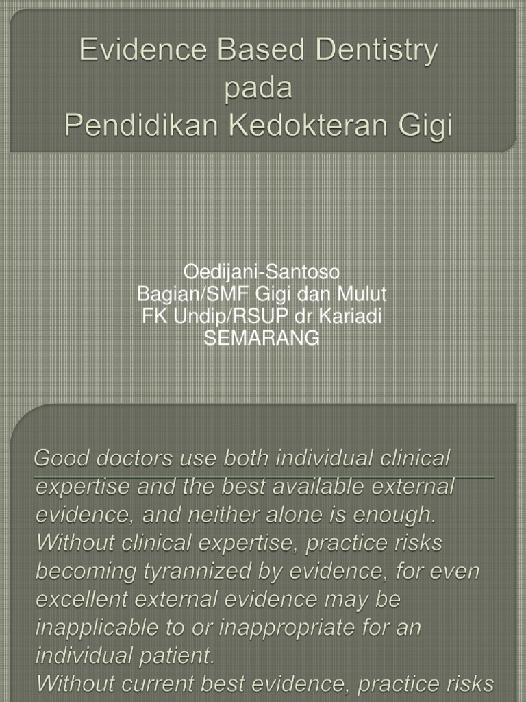 Evidence Based Dentistry PDF | PDF