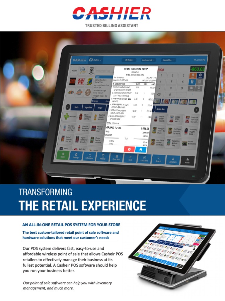 Cashier POS Solutions Brochure PDF | PDF | Point Of Sale | Receipt