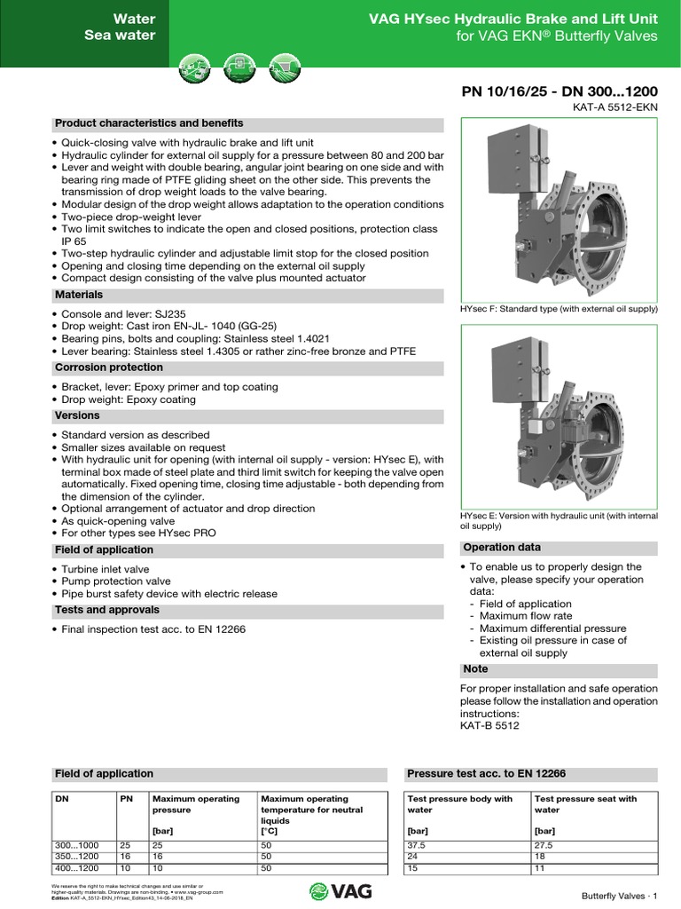 VAG HYsec Hydraulic Brake and Lift Unit | PDF | Valve | Elevator