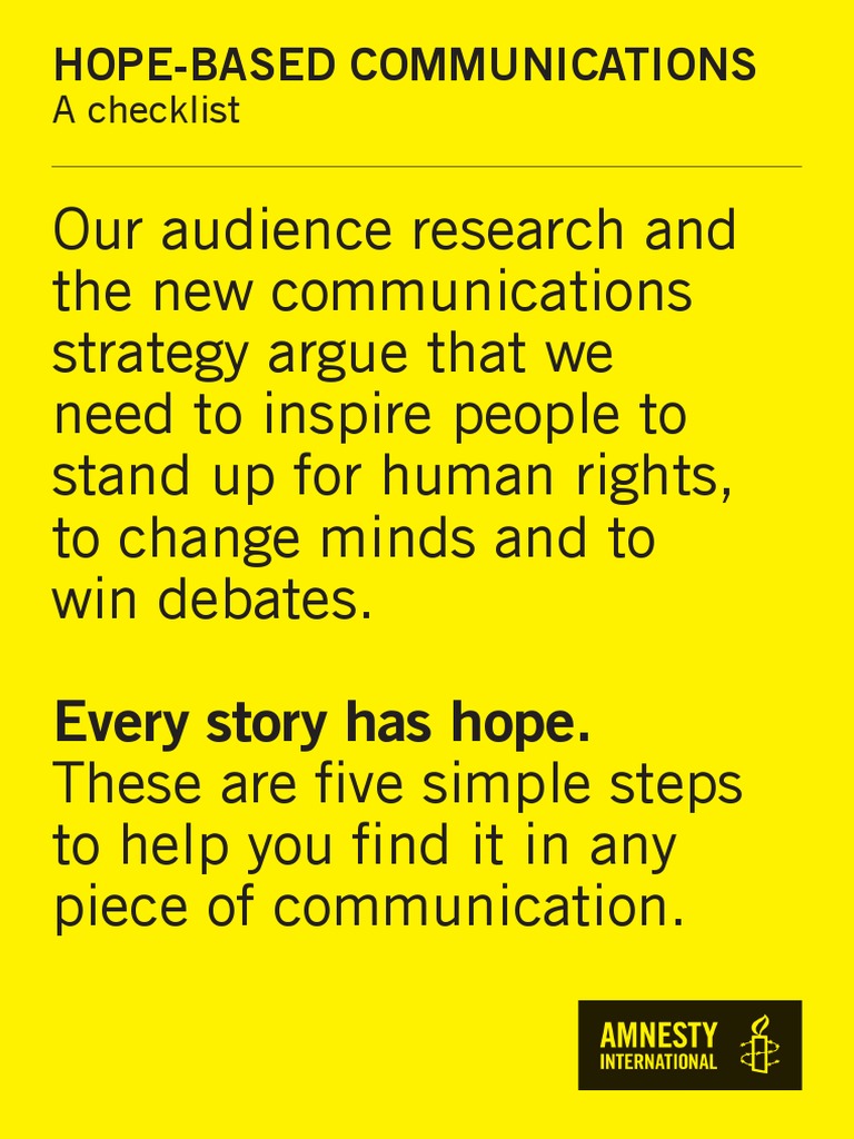 Hope-Based Communications Checklist | PDF | Hope | Narrative
