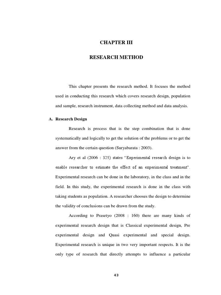 Chapter III | PDF | Validity (Statistics) | Experiment