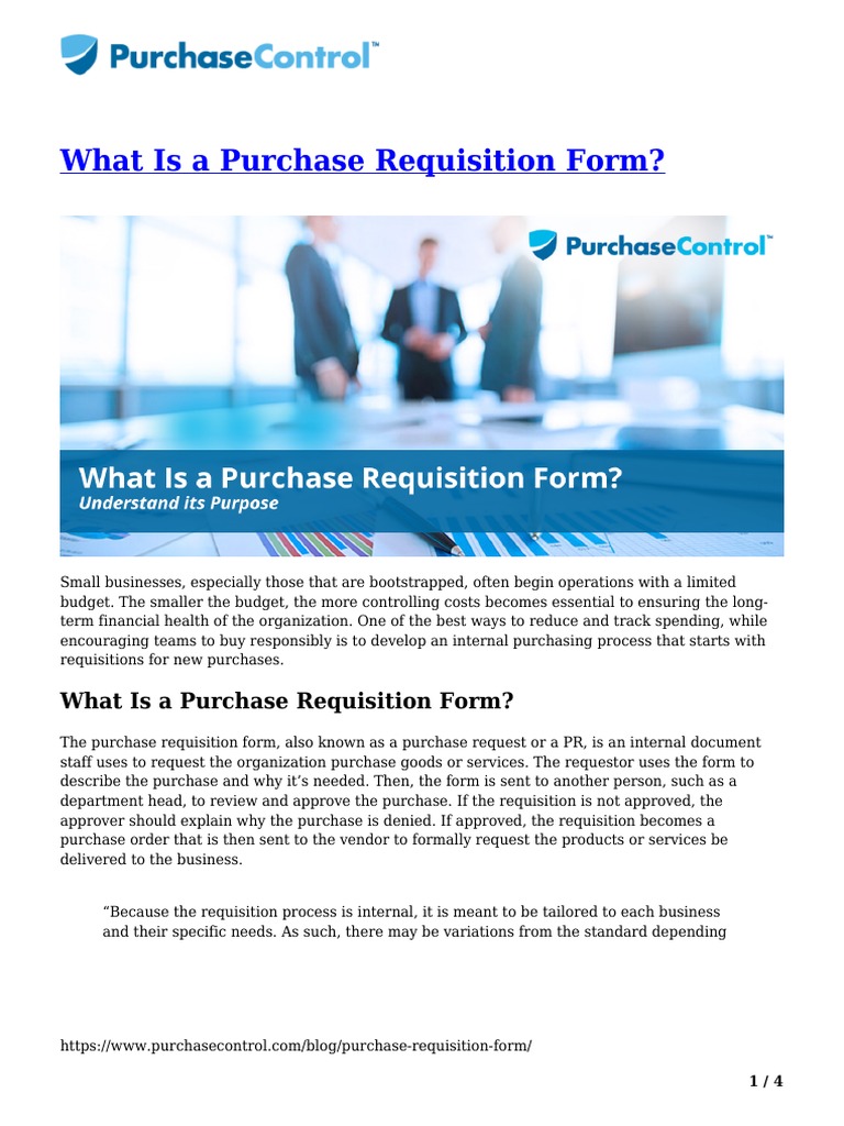 What Is A Purchase Requisition Form | PDF | Procurement | Supply Chain ...
