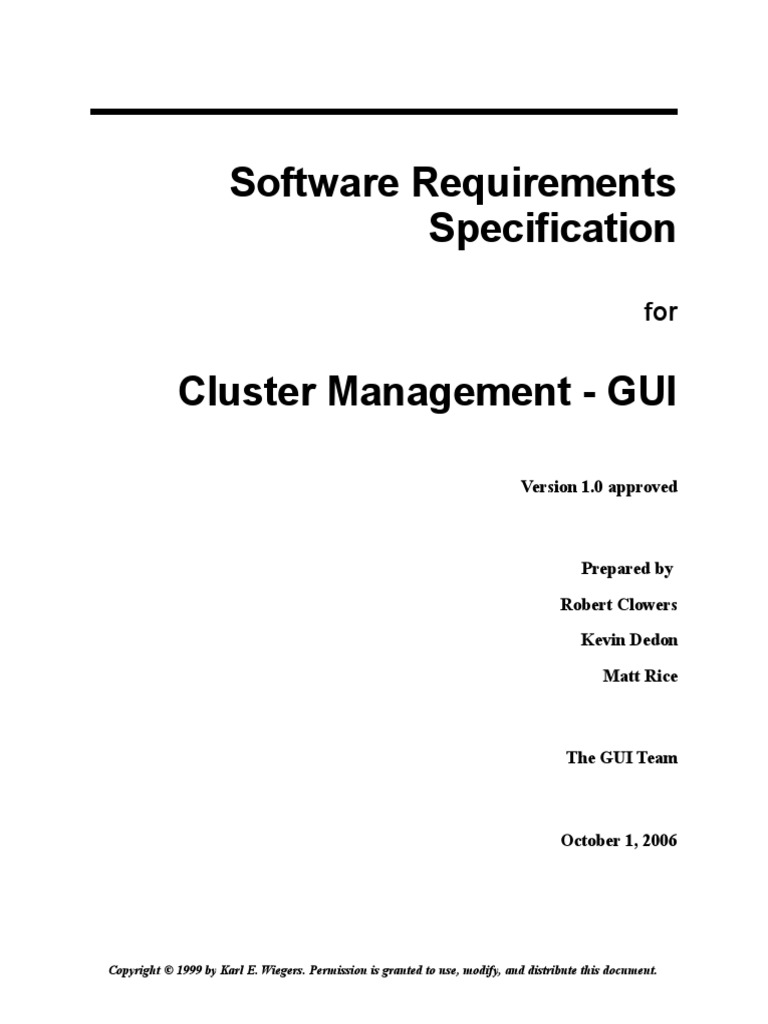 Srs Example Pdf Graphical User Interfaces Computer Cluster