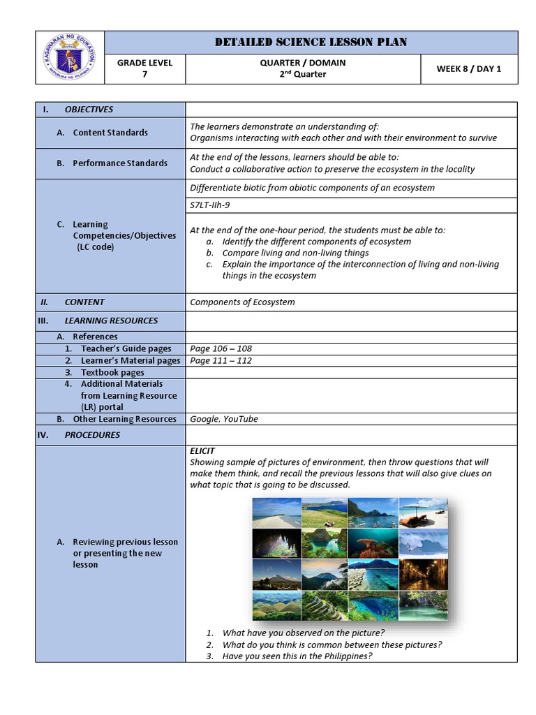 Detailed Science Lesson Plan: Objectives | PDF | Lesson Plan | Life