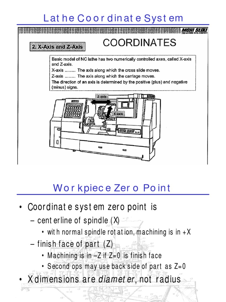 Lathe Coordinate System Overview | PDF
