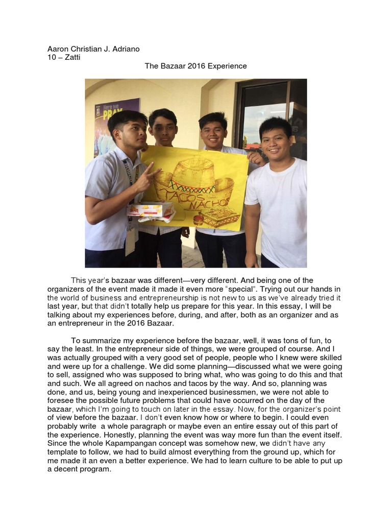 Bazaar Narrative Report | PDF