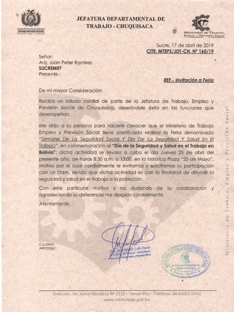 Carta de Invitacion | PDF