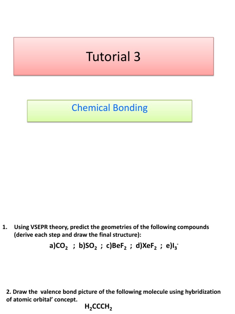 VSEPR & Molecular Orbital Tutorial | PDF