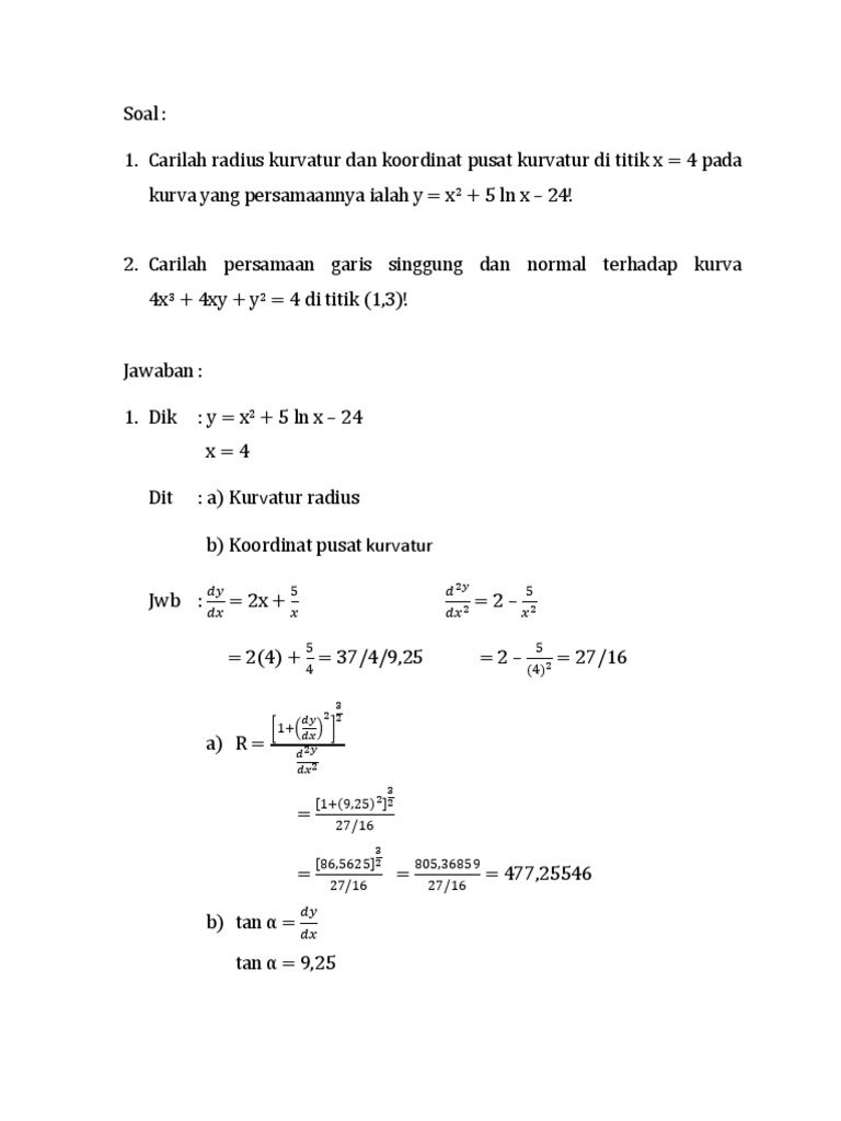 Matematika Teknik Soal | PDF