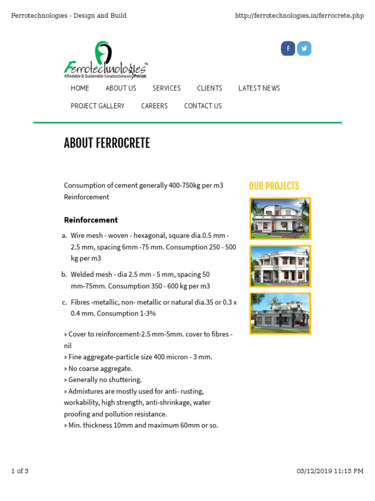About Ferrocrete: Reinforcement | PDF | Reinforced Concrete | Wall