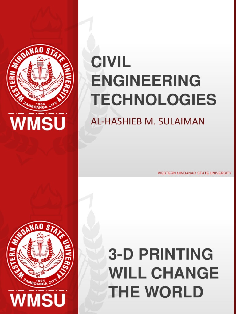 Civil Engineering Technologies: Wmsu Wmsu | PDF | 3 D Printing | Holography