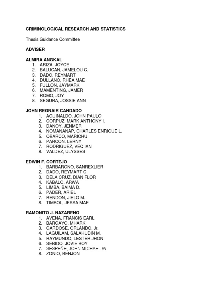 Guidance Committee 2 | PDF