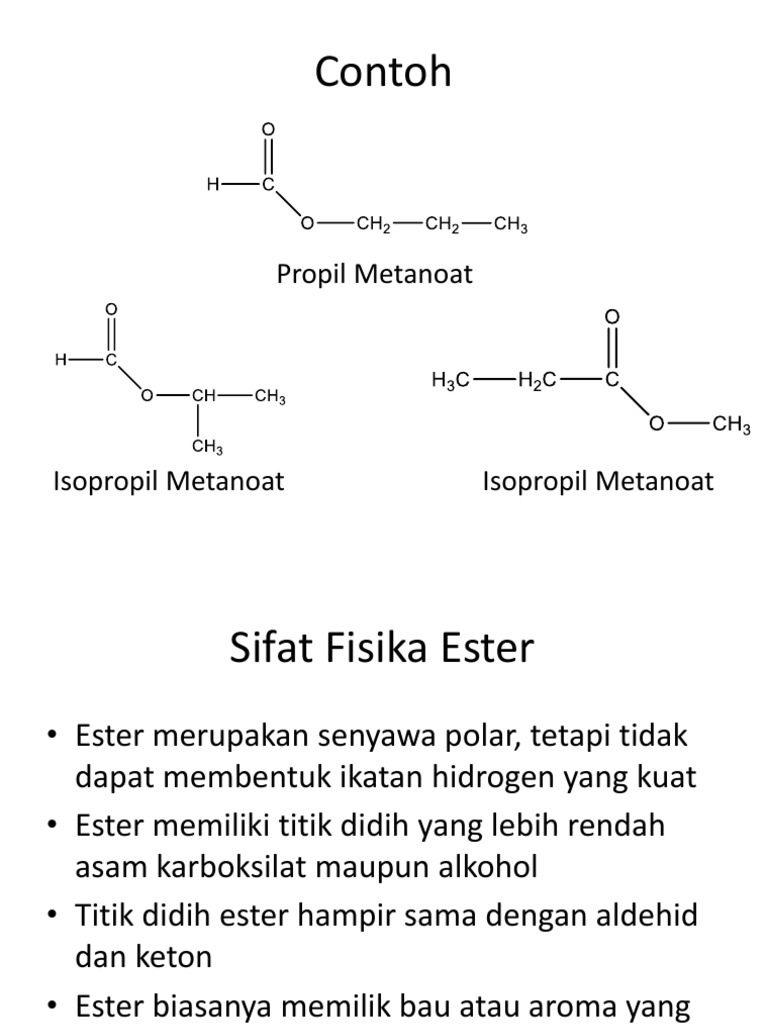 Sifat Fisik dan Aroma Senyawa Ester | PDF | Memasak, Makanan, & Anggur ...