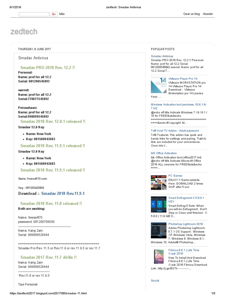 Zedtech - Smadav Antivirus | Download Free PDF | Operating System ...