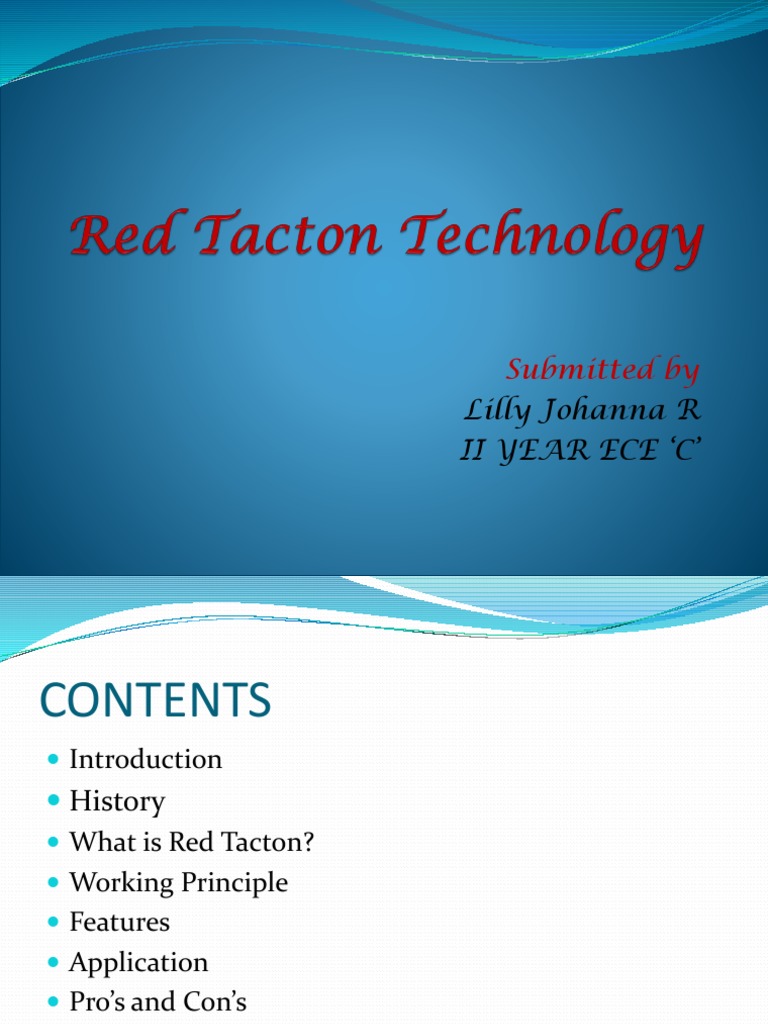 Red Tacton: Human Area Networking Technology | PDF | Data Transmission ...