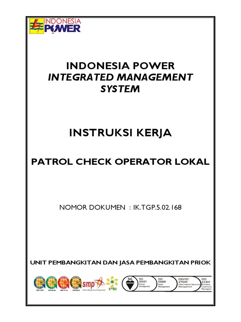Prosedur Patrol Check Operator PLTGU | PDF