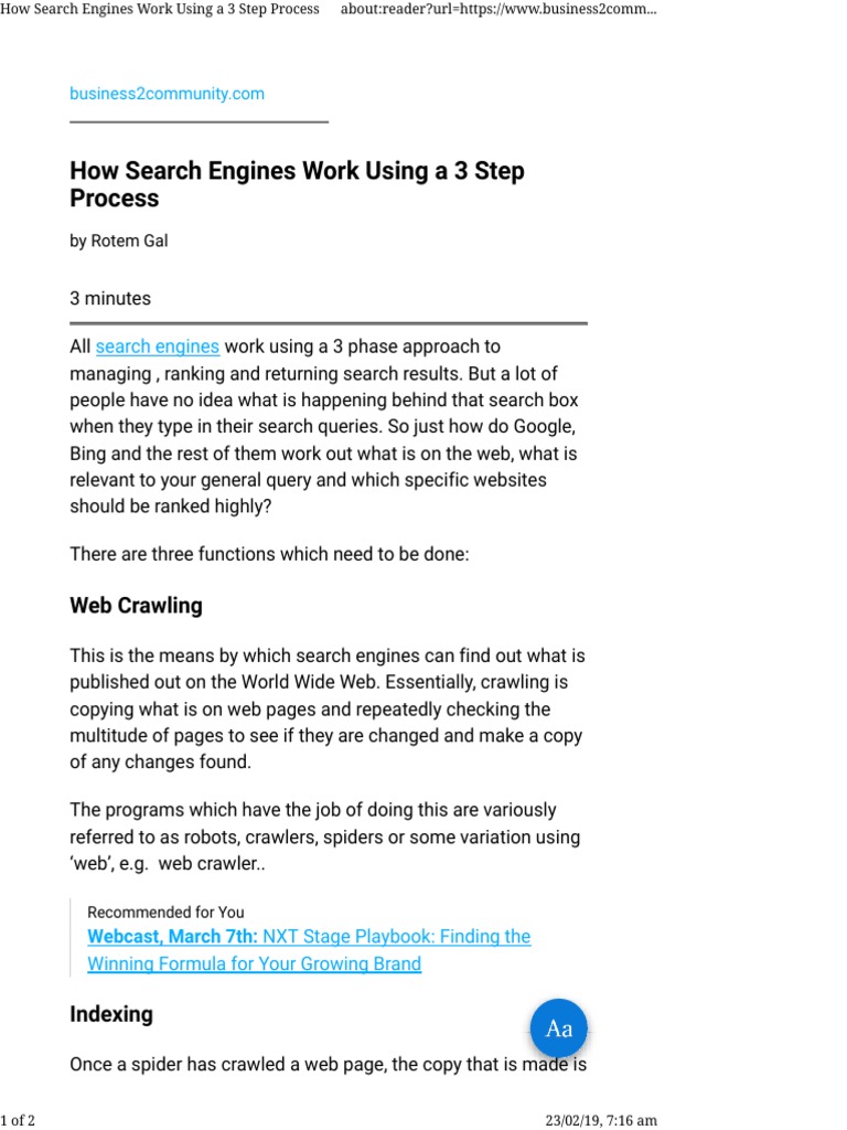 How Search Engines Work Using A 3 Step Process | PDF | Web Search ...