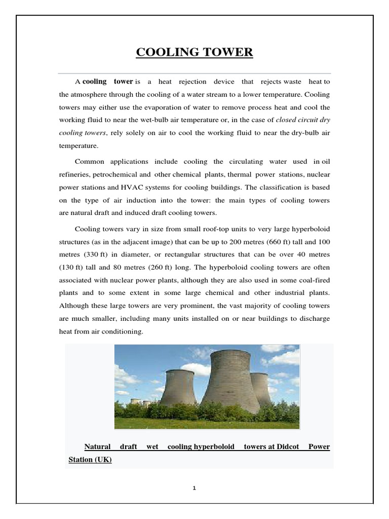 Cooling Tower Introduction | PDF | Air Conditioning | Water