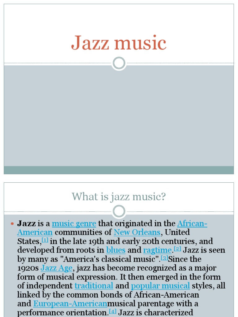 Jazz Music | PDF | Jazz | African American Music