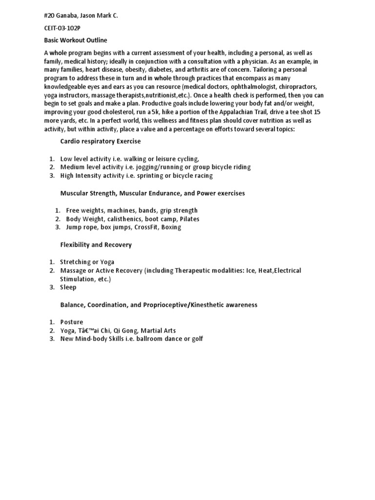 Basic Workout Outline | PDF