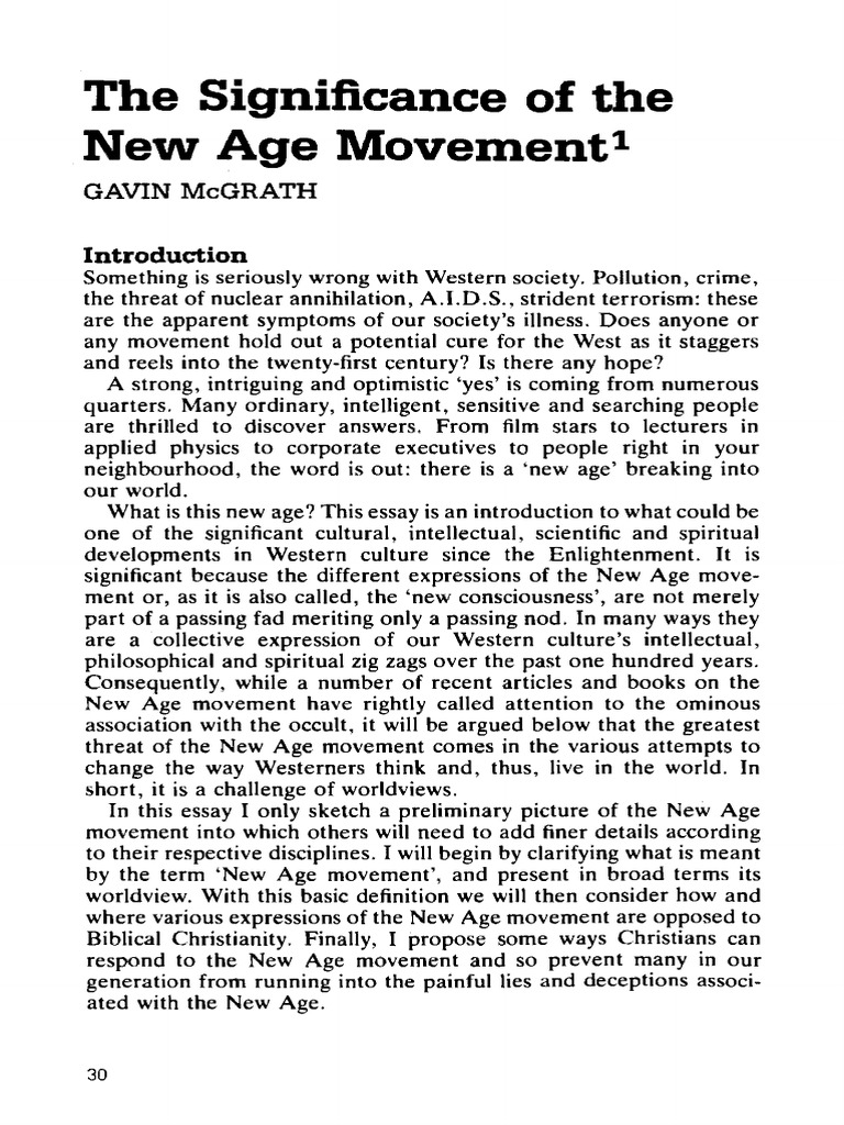 The Significance of The New Age Movement | PDF | New Age | World View