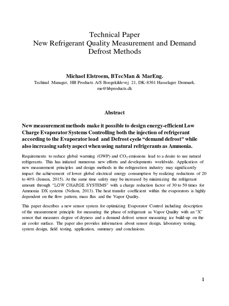 2017 IIAR Tech Paper X4-Vapor-Liquid Refrig Quality 2017-03-07 | PDF | Capacitor | Refrigeration