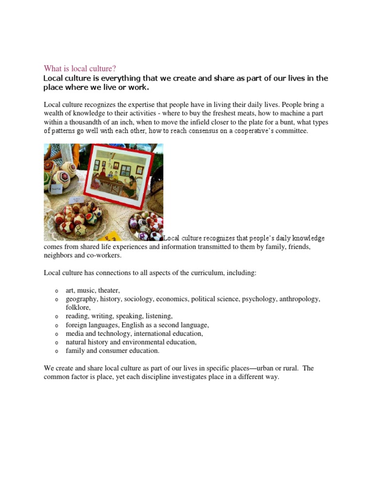 What Is Local Culture | PDF