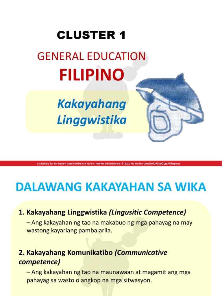 Filipino Cluster 1 - Kakayahang Linggwistika PDF | PDF