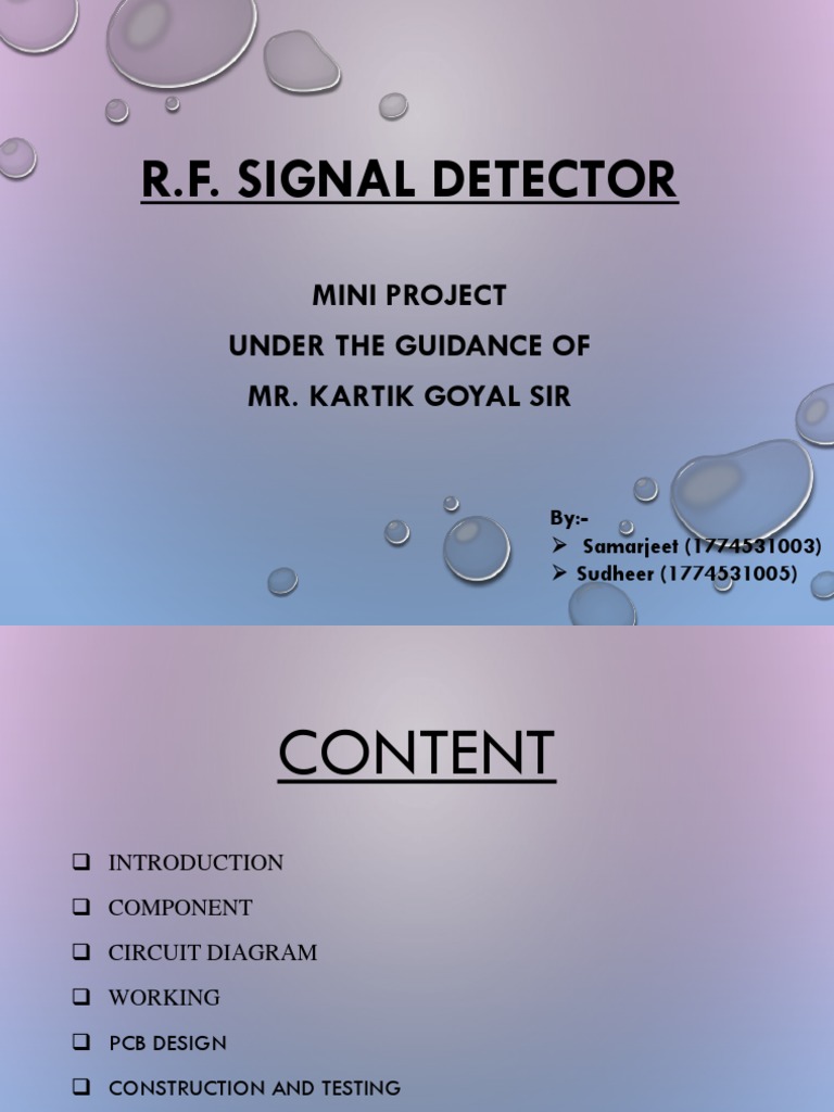 RF Signal Detector Guide | PDF | Science & Mathematics | Technology ...