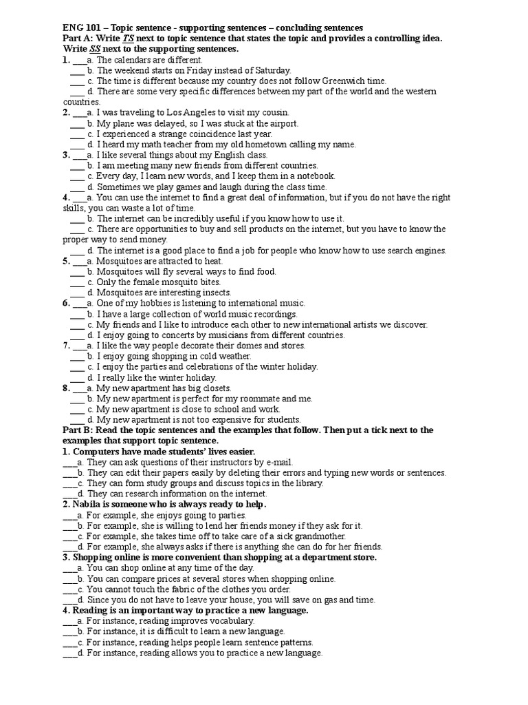 Eng 101 Ts Ss Cs Handout | PDF | Taco | Internet