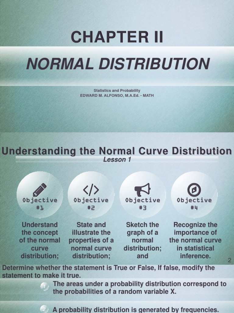 Lesson 1 Normal Curve Distribution | PDF | Normal Distribution | Mean