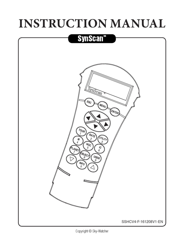 Synscan V4 Hand Control Manual SSHCV4-F-161208V1-En | PDF | Telescopic ...