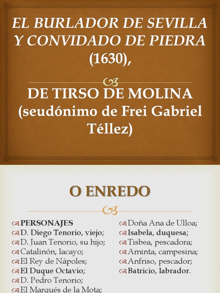 El Burlador de Sevilla y Convidado de Piedra | PDF | Don Juan ...