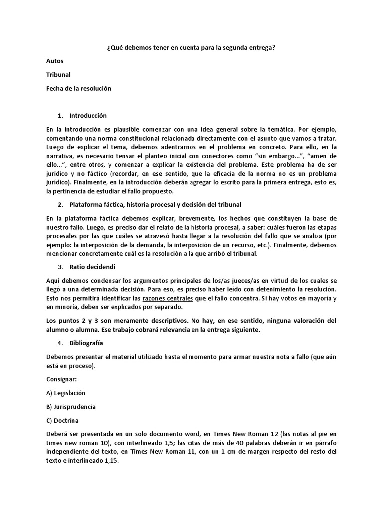 Nota A Fallo - Segunda Entrega | PDF | Ley procesal | Instituciones ...