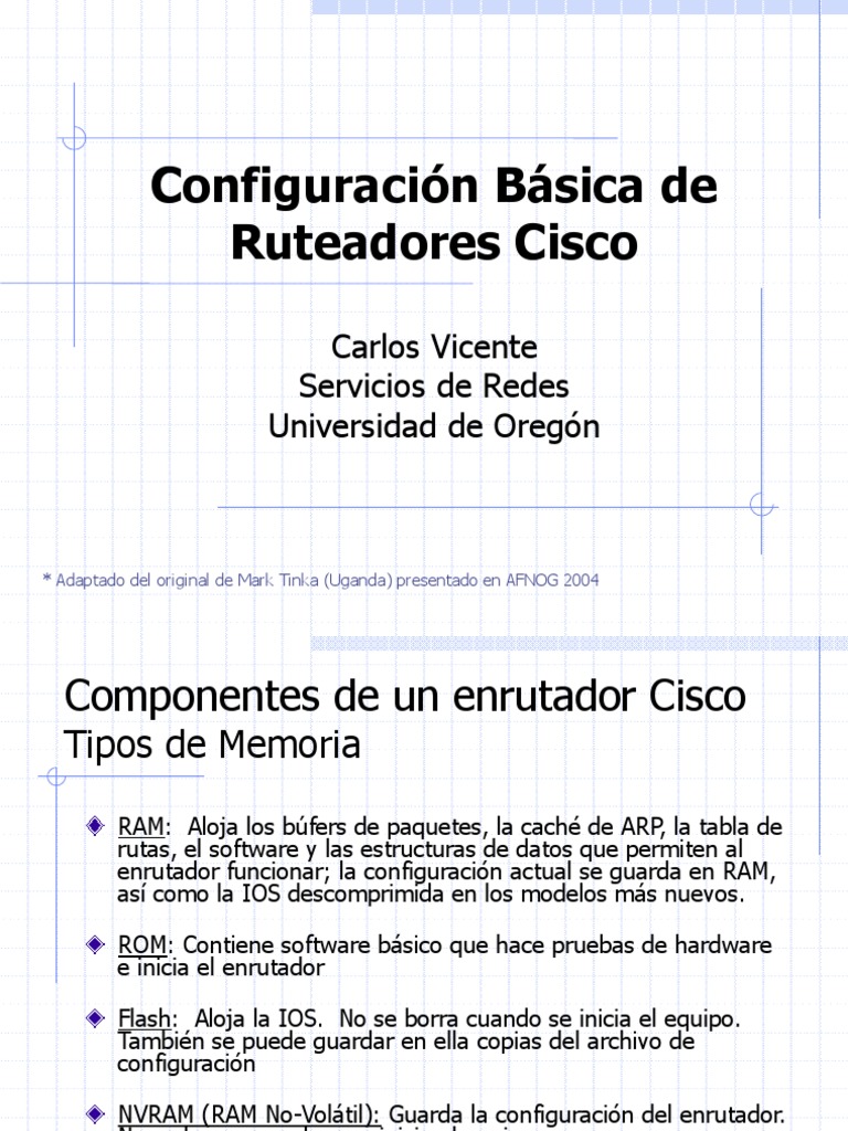 Configuracion Basica Cisco | PDF | Enrutador (Computación) | Dirección IP