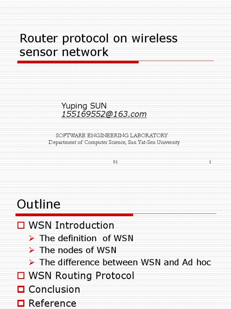 Router Protocol On Wireless Sensor Network: Yuping SUN | PDF | Wireless ...