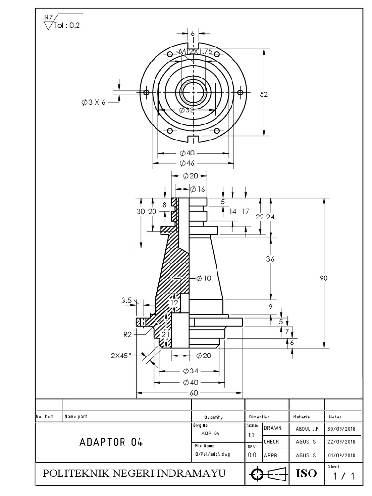 ADAPTOR 04 DRAWING WITH DIMENSIONS AND NOTES | PDF | Computer File ...