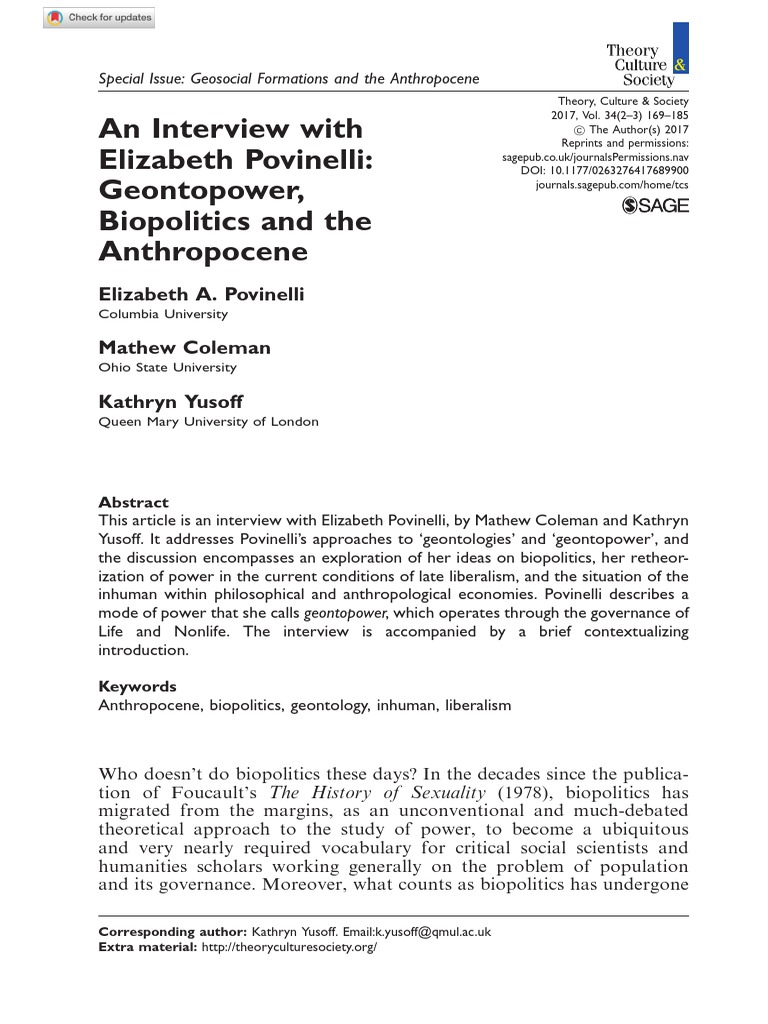 An Interview With Elizabeth Povinelli | PDF | Ontology | Existence