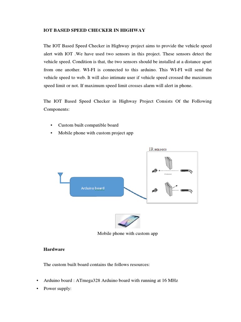Iot Based Speed Checker in Highway | PDF | Infrared | Mobile App