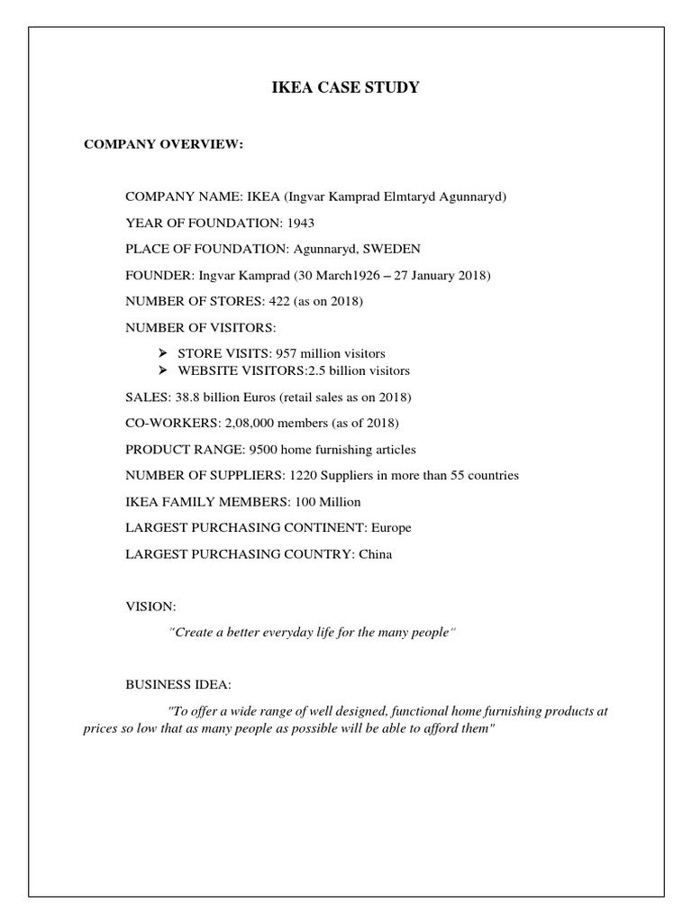IKEA CASE STUDY Final | PDF | Retail | Economies