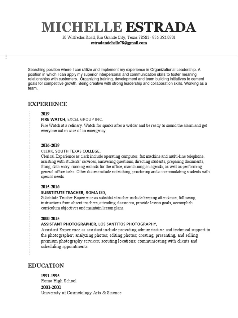 Michelle Resume 2019 | PDF | Teachers | Leadership