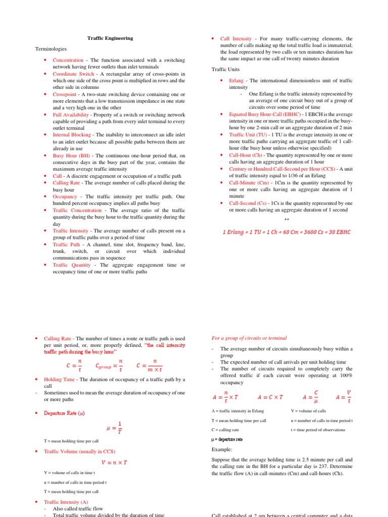 Traffic Engineering Reviewer | PDF | Telecommunications Engineering | Computer Networking