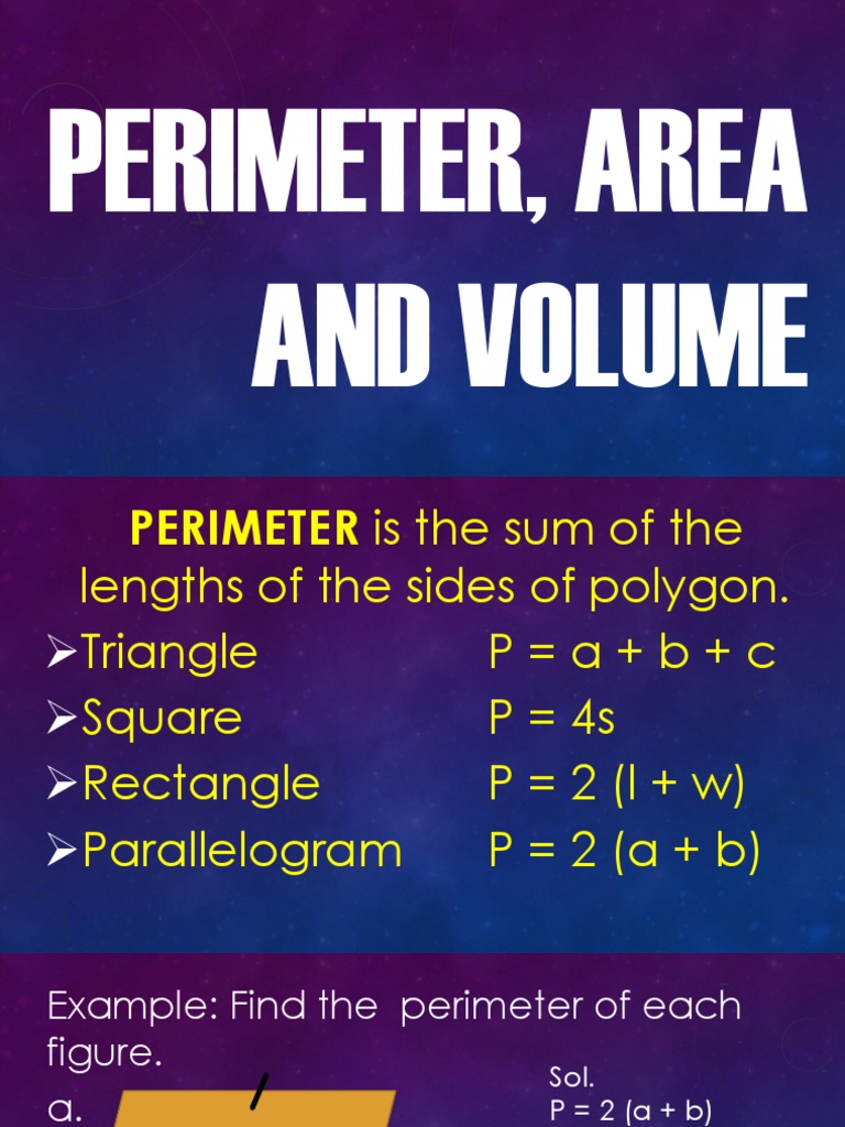Perimeter, Area and VOLUME | PDF | Area | Fahrenheit