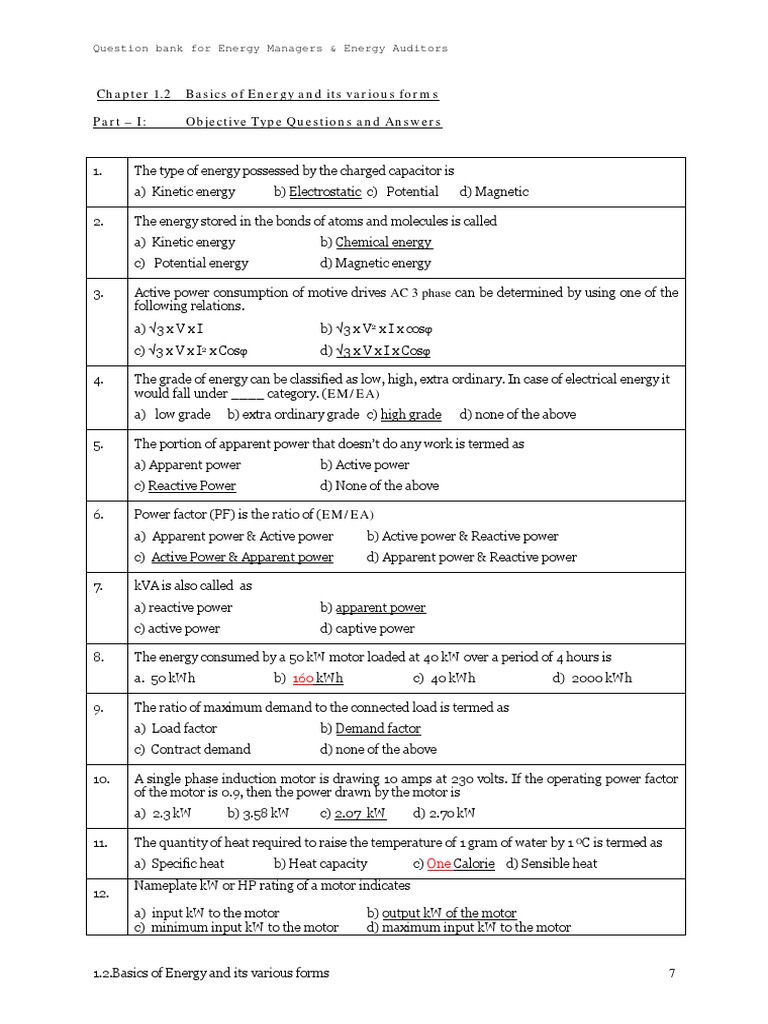 Chapter 1.2 Basics of Energy and Its Various Forms Part - I: Objective ...