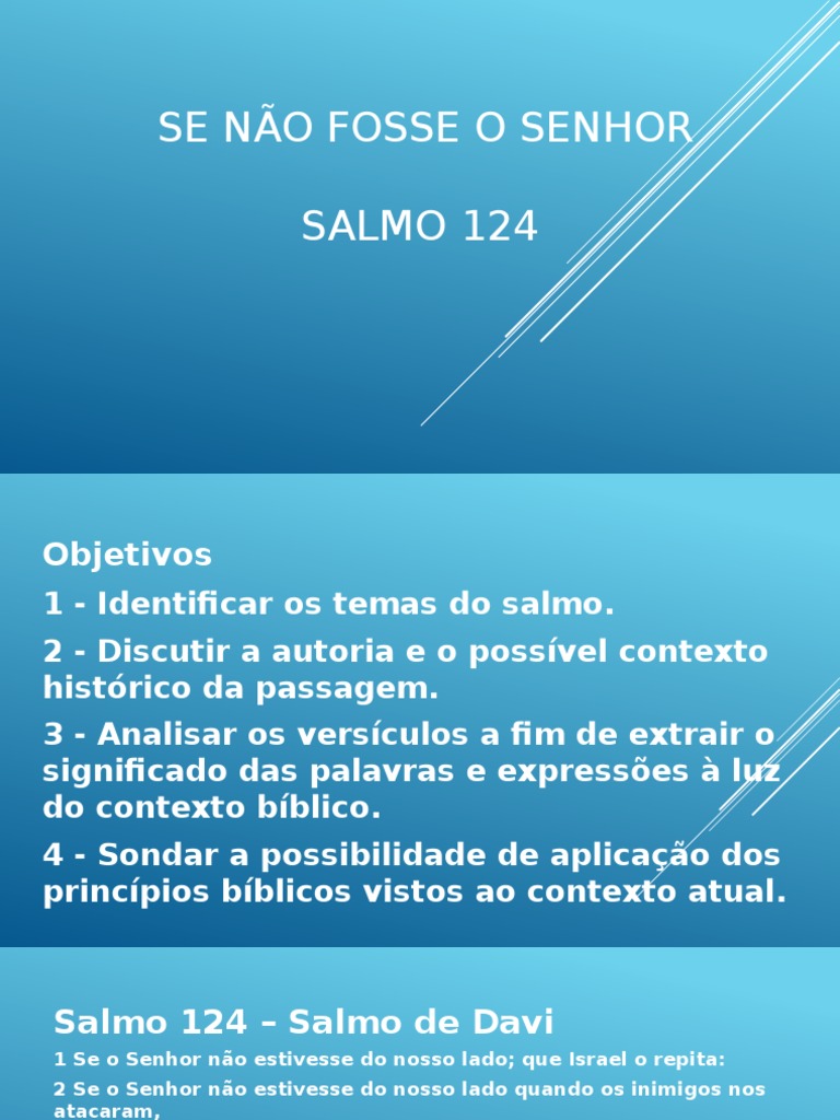 Apresentação Salmo 124 | Davi | Salmos