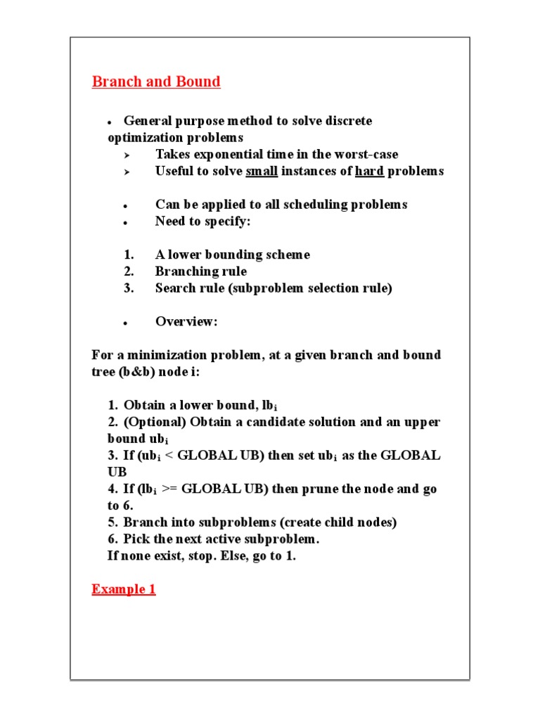 Branch and Bound | PDF | Linear Programming | Analysis