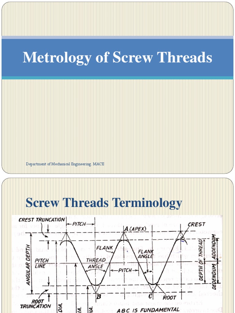 Screw Thread Terminology and Measurement | PDF | Geometry | Mechanical ...