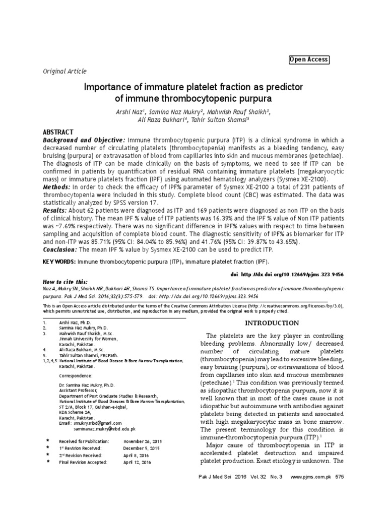 Ipf Pada Itp | PDF | Body Fluids | Hematology